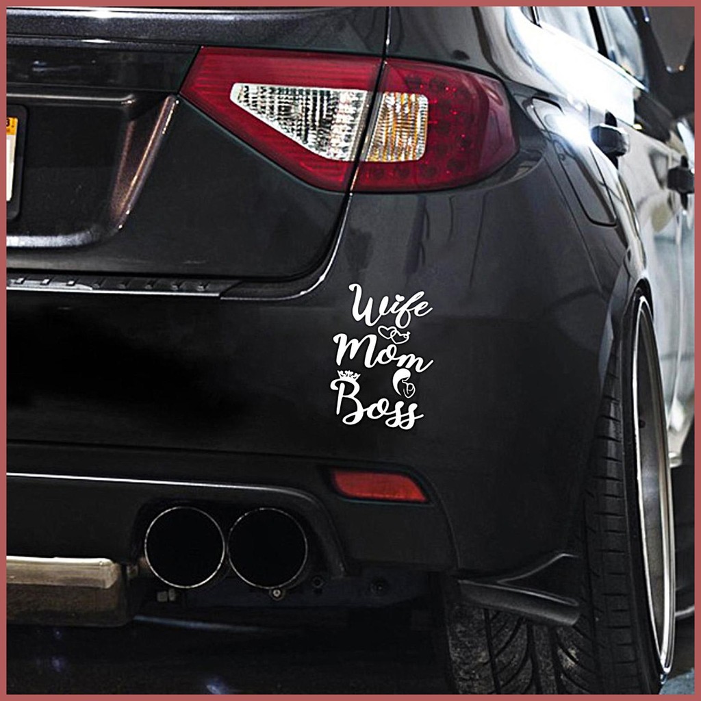 Mom Wife Boss Decal Auto Body Decals Wife Mom Boss Car Window Decals ...