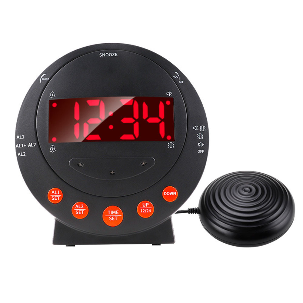 TS-BC600 Loud Vibrating Alarm Clock with Bed Shaker Flash Light ...