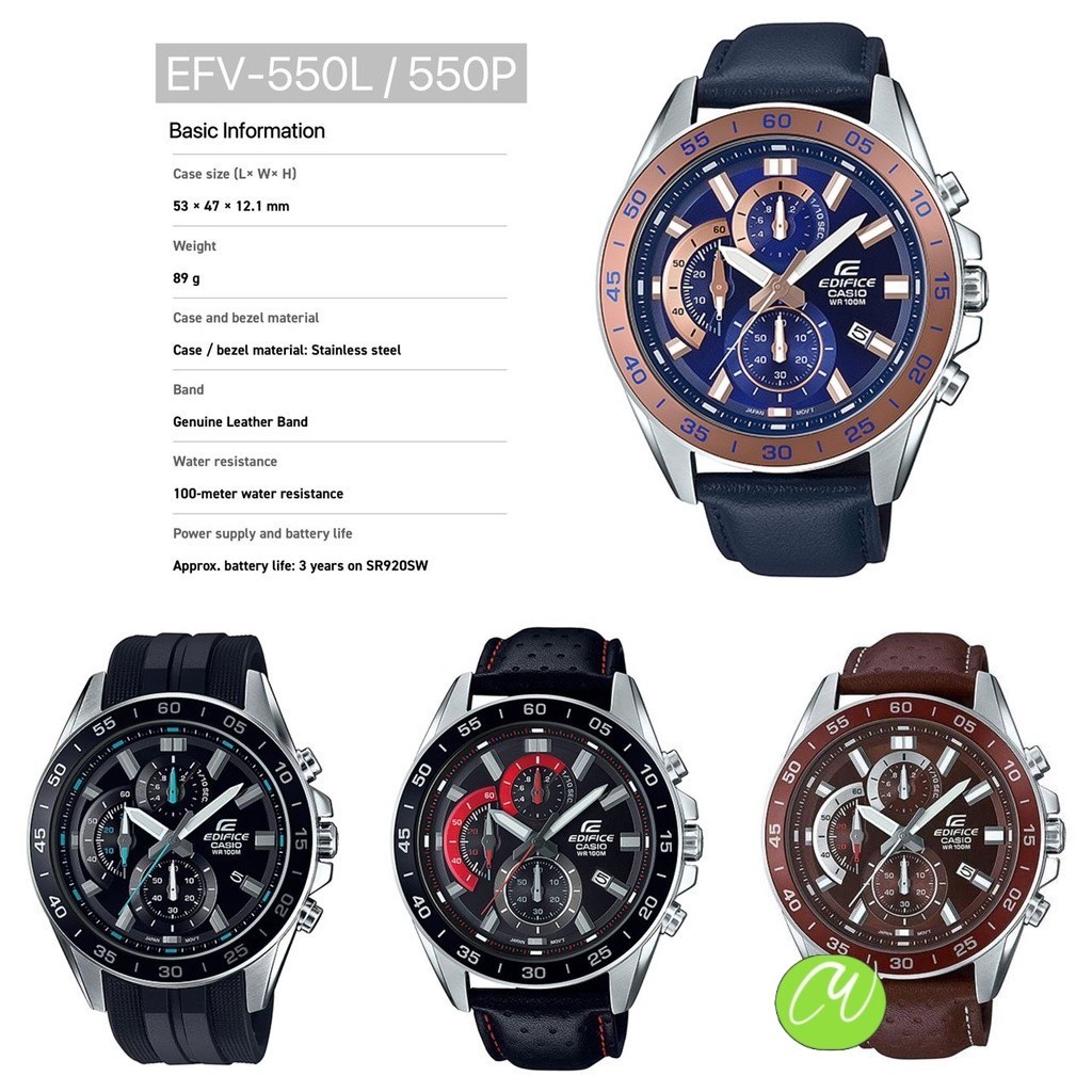 [CASIO EDIFICE] CASIO EDIFICE CHONOGRAPH MEN WATCH MODEL EFV-550P / EFV ...