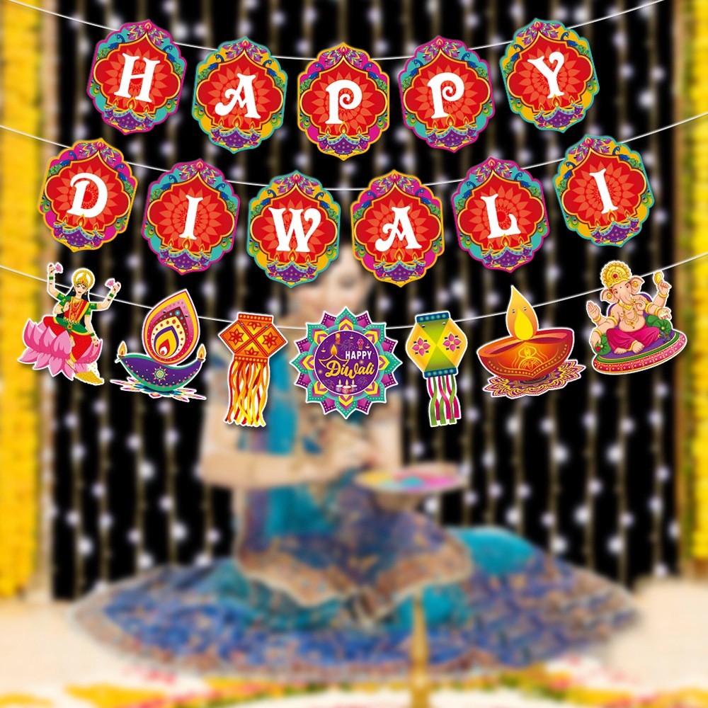 New Diwali Decoration Banner Deepavali Festival Wall Window Background ...