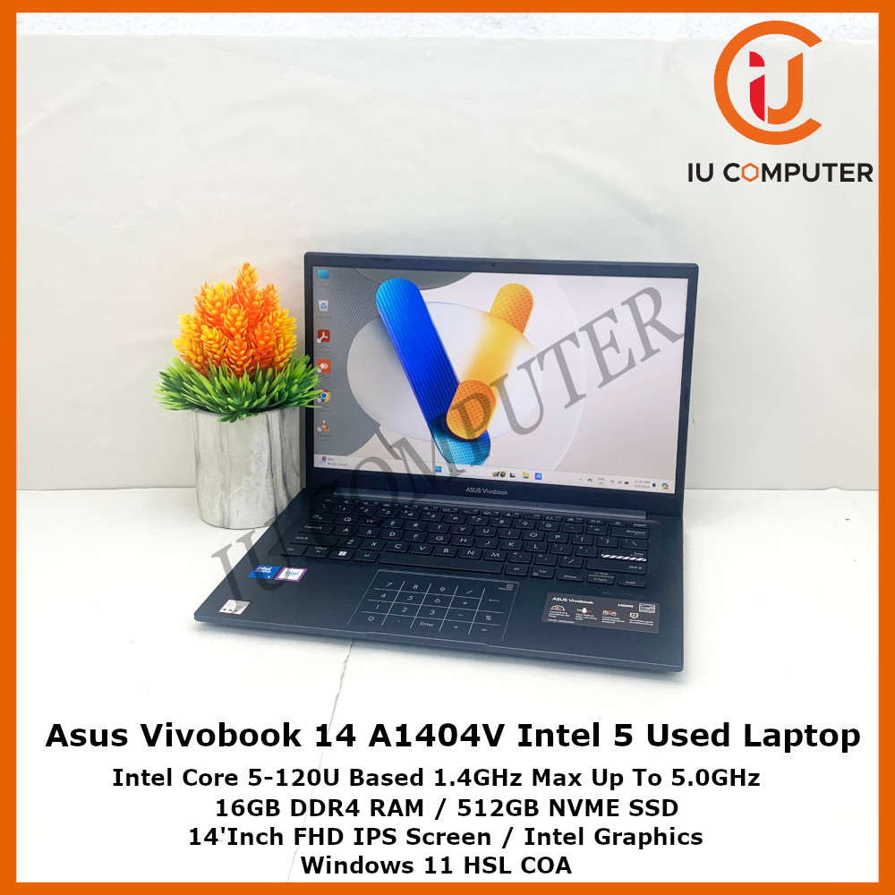 ASUS VIVOBOOK 14 A1404V-APB007WS INTEL CORE 5-120U 16GB RAM 512GB NVME ...