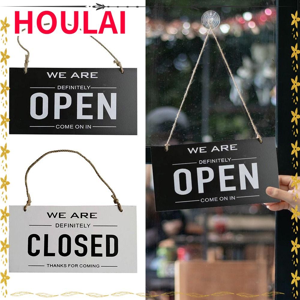 HOULAI Door Sign, Open Closed Sign Wood Hotel Bulletin Board, Durable ...