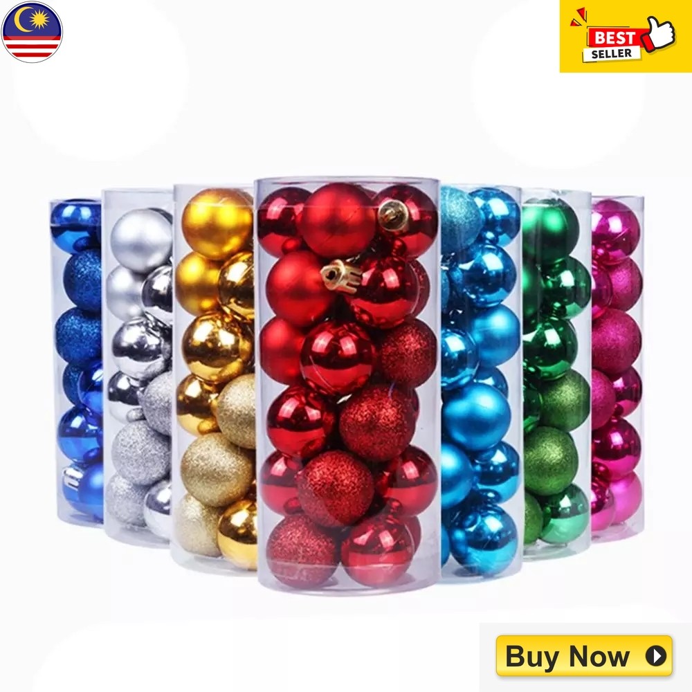 ZDD 4/6/8CM Christmas Xmas Tree Ball Bauble Hanging Party Ornament ...