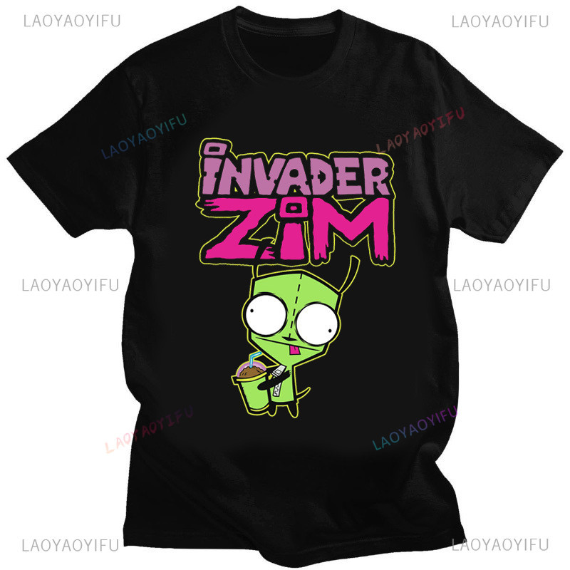 Cute Cartoon Invader Zim Invader Gir Graphic Tshirt Zim Image Cotton T ...