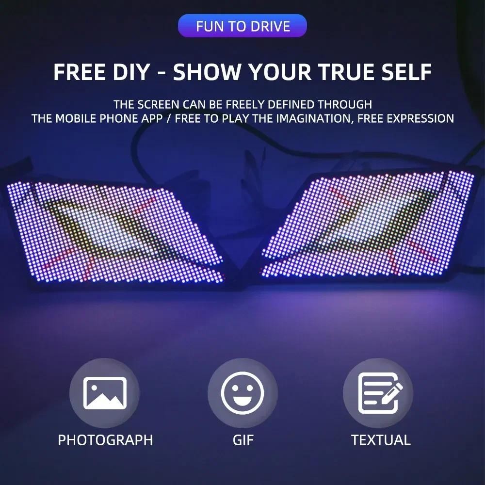 5V/12V Blinking Eyes LED Display Panel Eagle Eyes Winking Screen APP ...