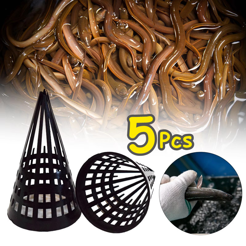 5Pcs High Quantity Fishing Eel Bait Trap Crab Net Inverted Mouth ...