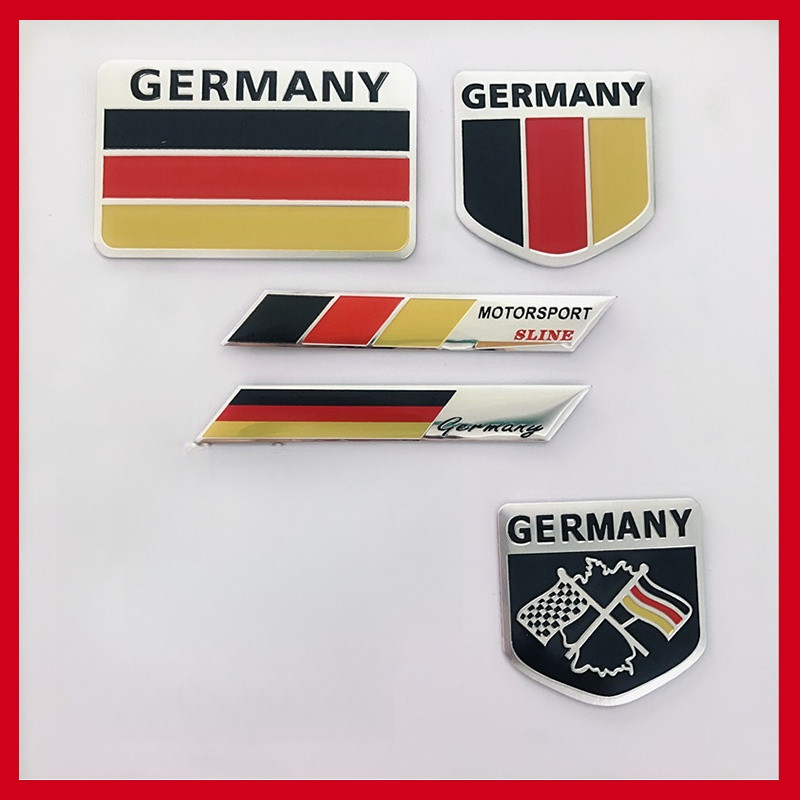 German Flag Car Sticker Metal 3D Aluminum Alloy Car Sticker Set Three ...