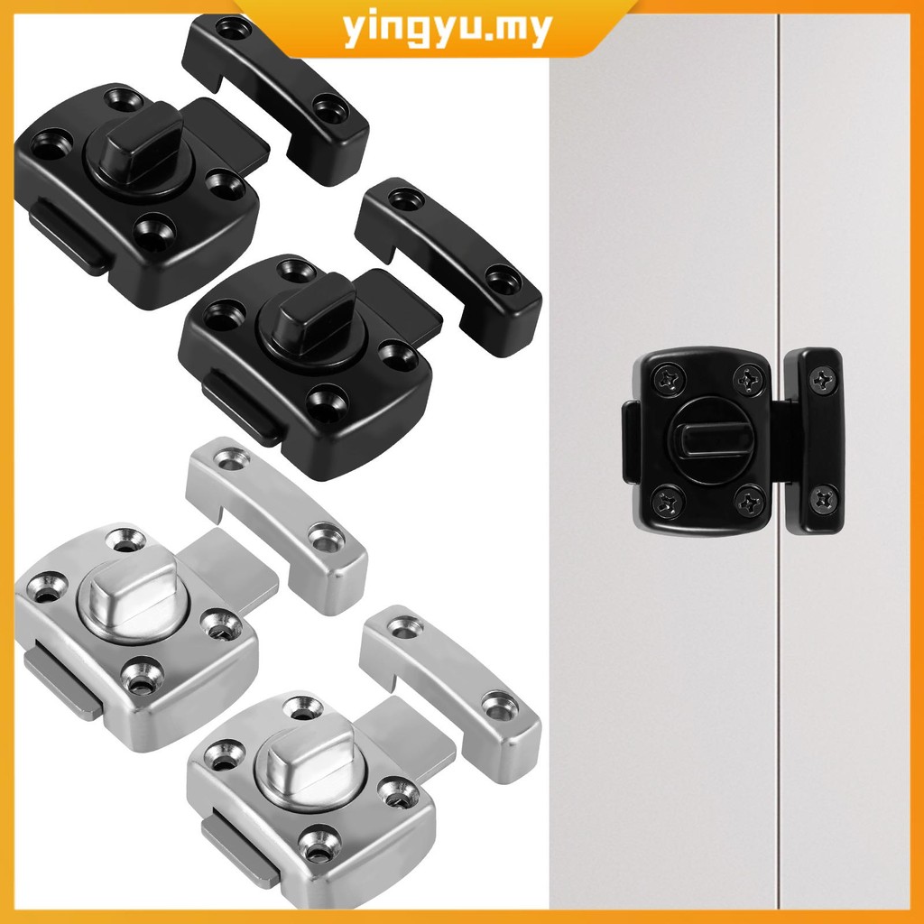 2Pcs Rotary Bolt Latch Keyless Gate Slide Lock Latch Safety Door Latch ...