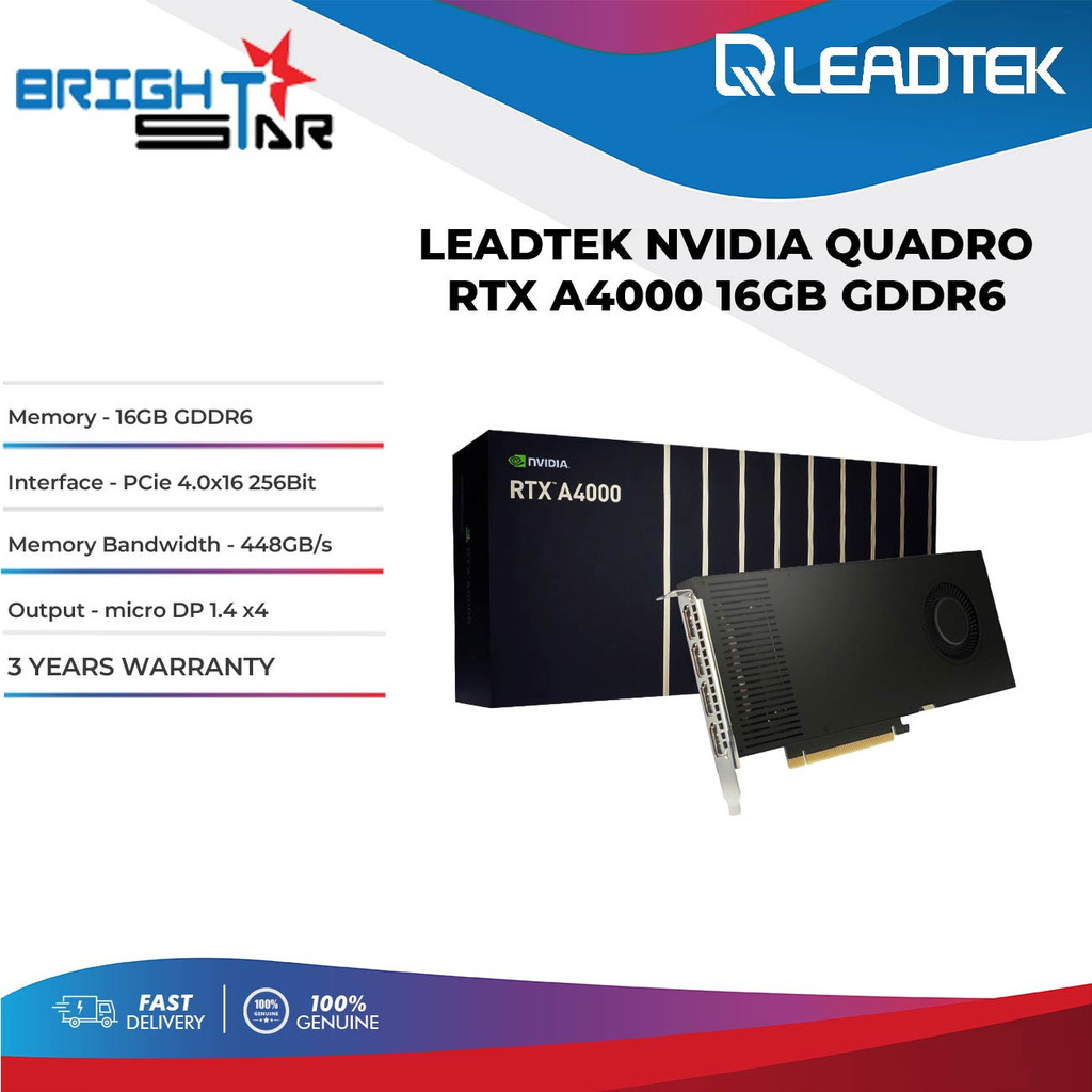LEADTEK NVIDIA QUADRO RTX A4000 16GB GDDR6 | Shopee Malaysia