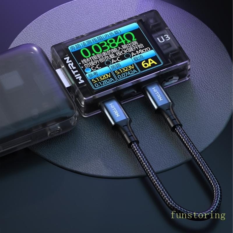 FUN U3 USB Tester Voltage Current Meter Monitors 6A Ripples Spectrum ...