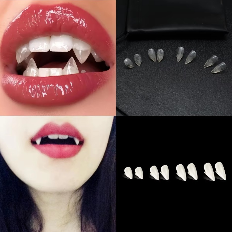 Adult Kids Halloween Fake Dentures Teeth Bloodcurdling Vampire ...