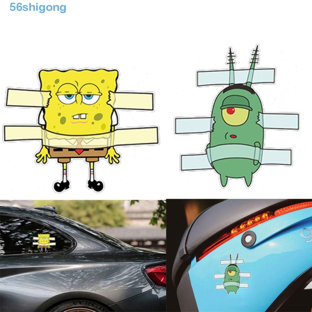 SHIGONG SpongeBob Car Stickers, Paste Style Spongebaby Waterproof Car ...