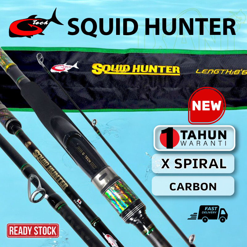 G-TECH SQUID HUNTER EGING ROD Fishing joran MENCANDAT SOTONG jigging casting mcm shimano spehia ...