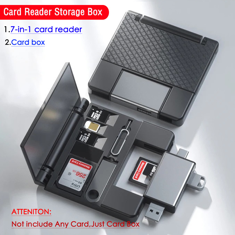 7in1 Multifunctional Card Reader Storage Box SD Card Micro SD Card Case ...