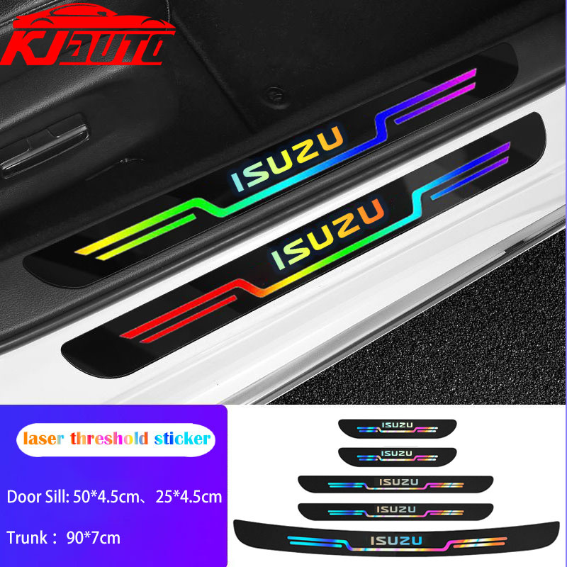 New ISUZU Laser Car Threshold Protection Sticker Colorful Reflective ...