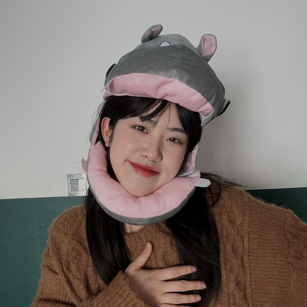 Moodeng Headgear Hat Photo Bouncing Pig Show Cute Funny Sweet Cartoon ...