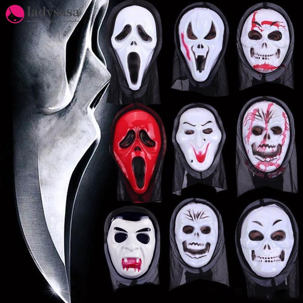 Ladysasa Halloween Scary Mask Scream Ghost Face Plastic Witches Mask ...