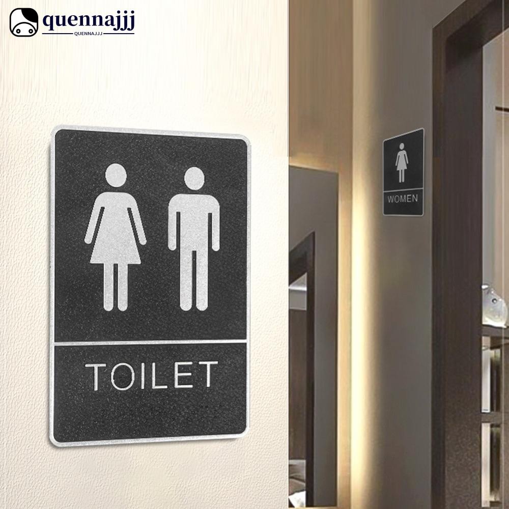 QUENNA Bathroom Acrylic Label Self-adhesive Wall Mounted Toilet Guide ...