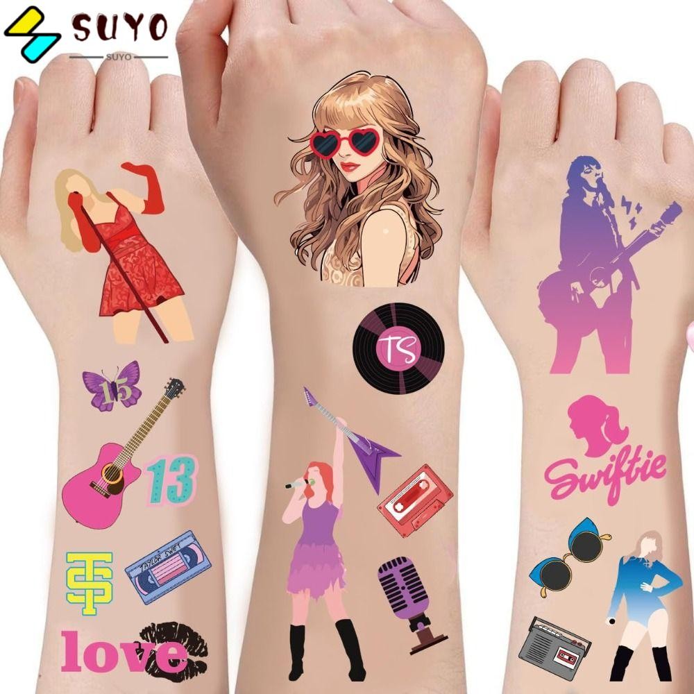 SUYO Temporary Tattoos Decals, Temporary Instant Hand Face Tattoo ...