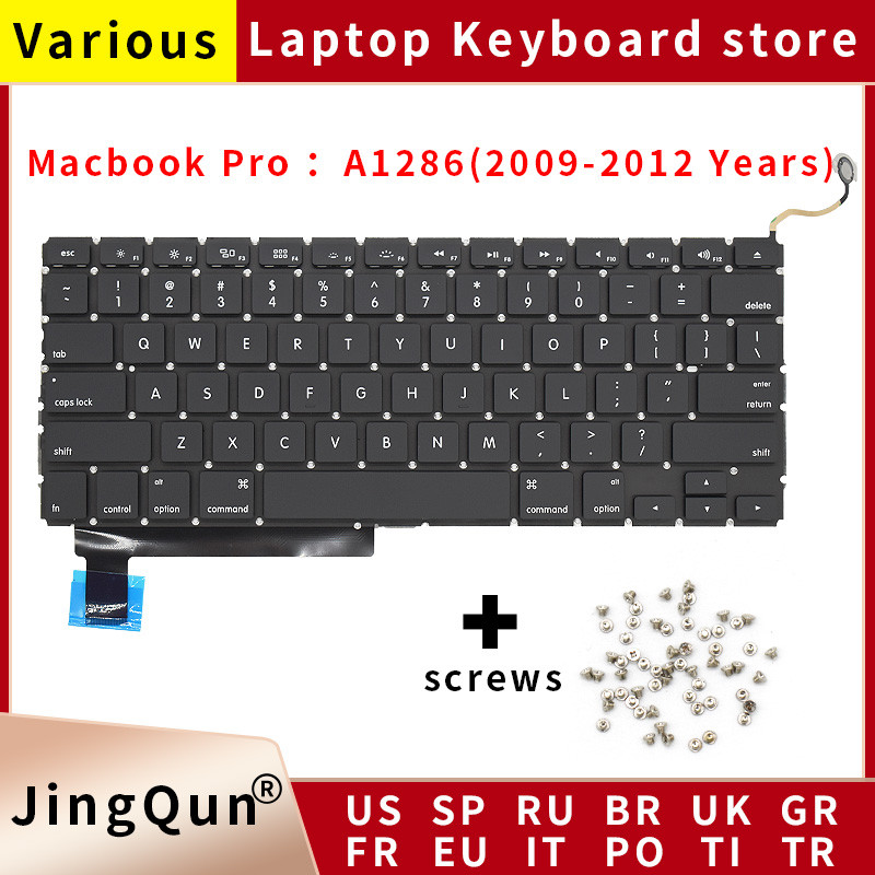 New A1286 For Macbook Pro 15" Replacement Keyboard US UK Russian French ...