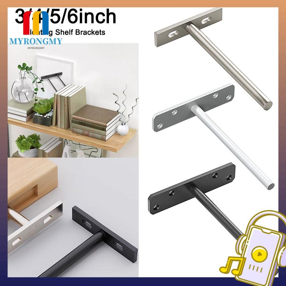 MYRONGMY Floating Shelf Brackets, Heavy Duty Metal Shelves Brackets ...