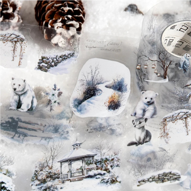 Journal GO 6X200cm Winter Snow Scene PET Landscaping Tape DIY Collage ...