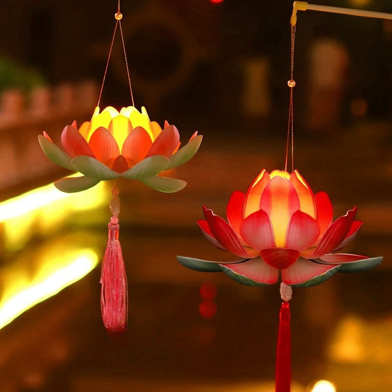 Creative Lotus Lanterns 2025 Mid-autumn Festival Lamp Colorfu DIY ...