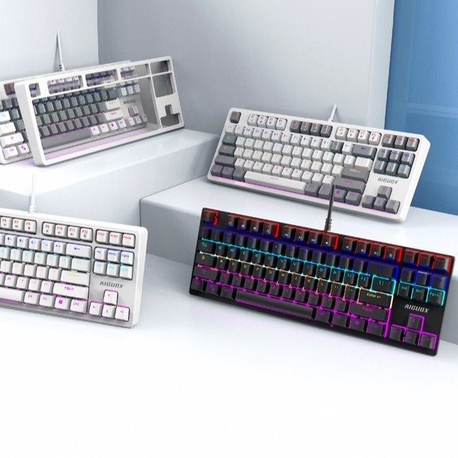 Mechanical Keyboard Gaming Keyboard Green Axis Keyboard 87-Key ...