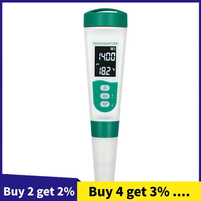 5 in1 Digital PH Meter Highly Accurate Water Quality Tester PH/EC/TDS ...