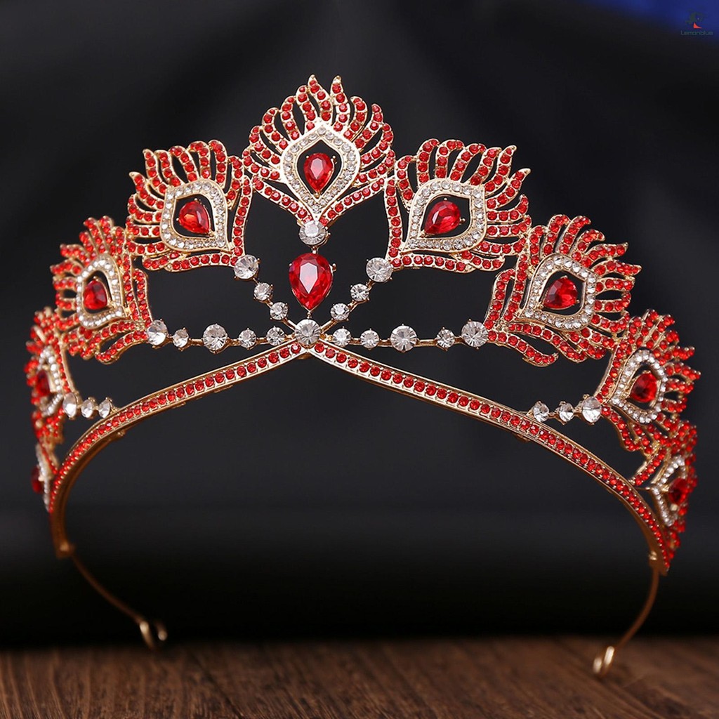 Retro Bridal Crown Queen Headband Wedding Full Glittering Crown Hollow ...