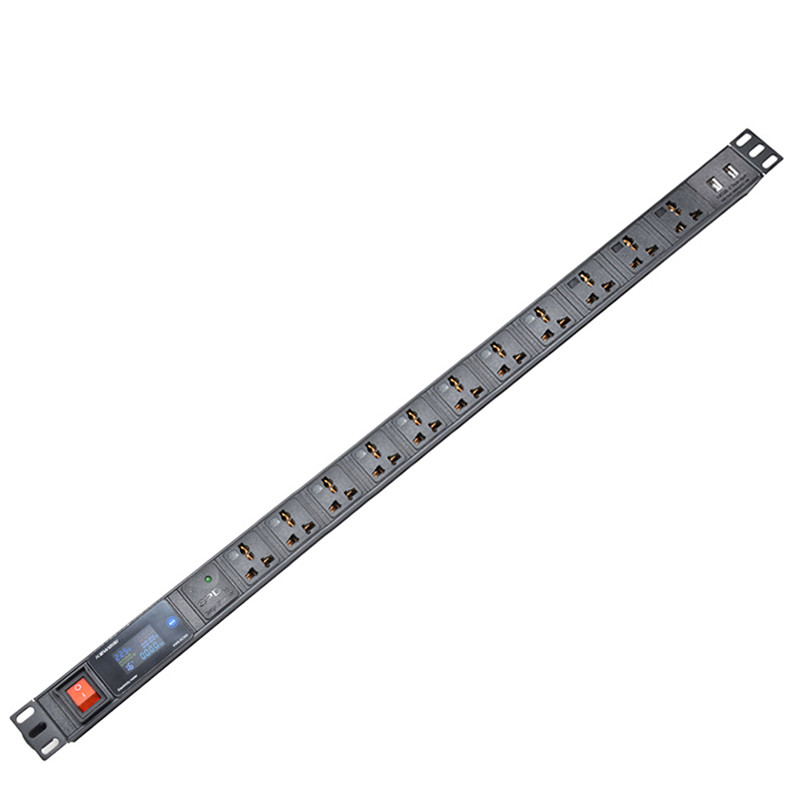 PDU Power Strip 11Ways Universal Socket 2USB Port,Display Voltmeter ...