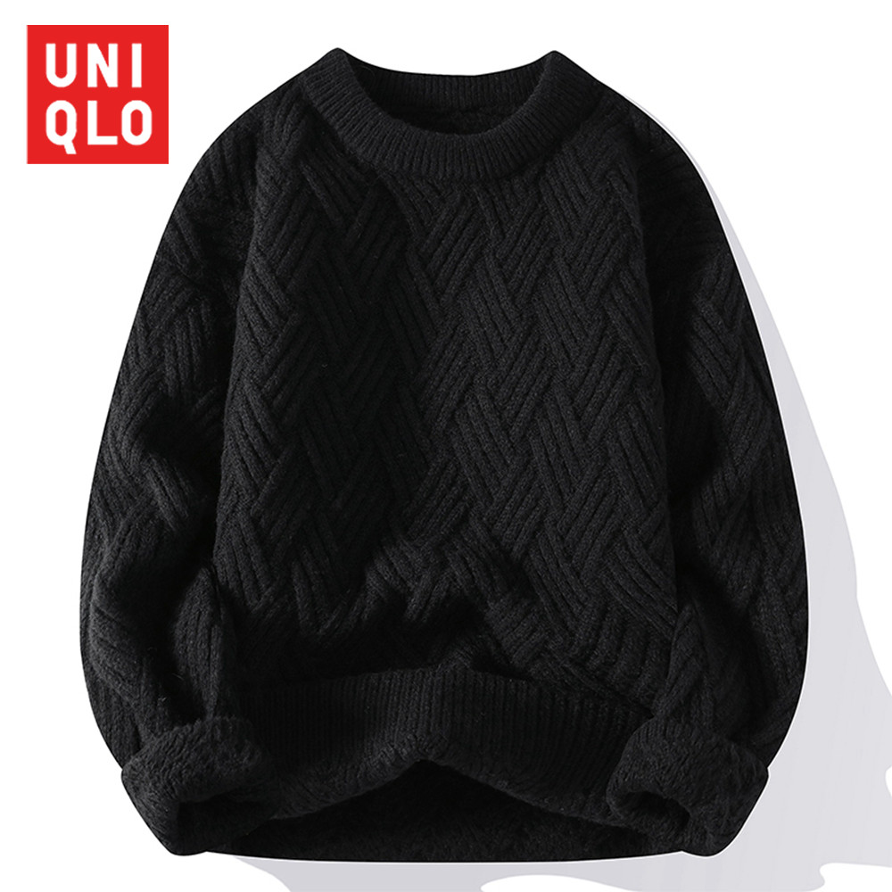 UNIQLO 2025 Men's Loose Youth Pullover Men's Round-neck Base Layer ...