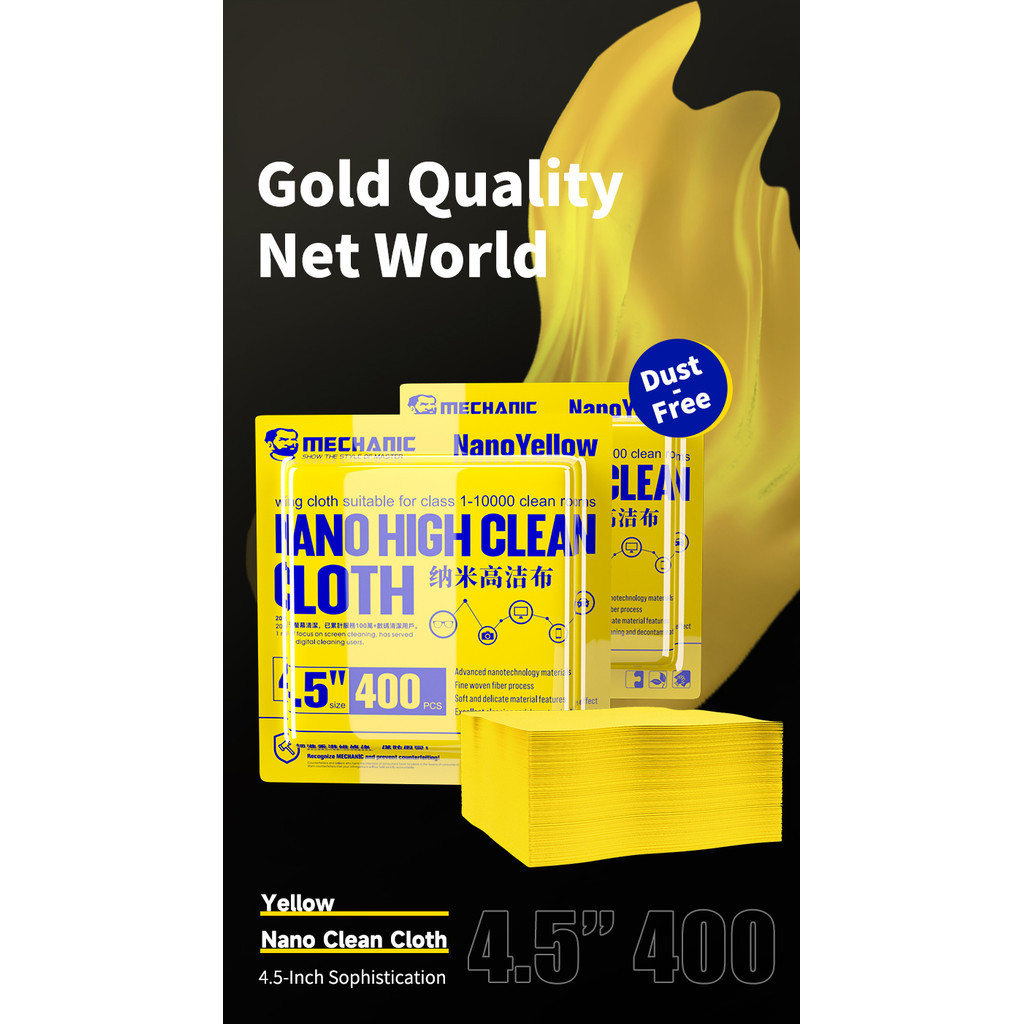 MECHANIC High Clean Cloth Nano Yellow ( 100 PCS ) | Shopee Malaysia