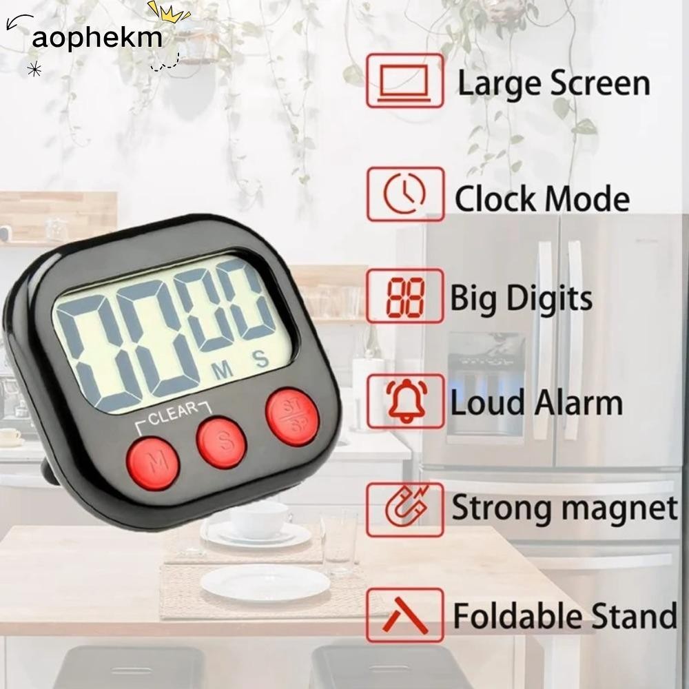 AOPHEKM Digital Kitchen Timers, LCD Screen Multi-function Visual ...