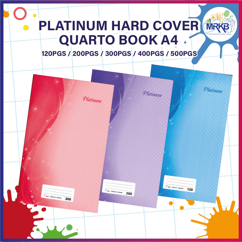 PLATINUM HARD COVER QUARTO - A4 EXERCISE BOOK (120/200/300/400/500 ...