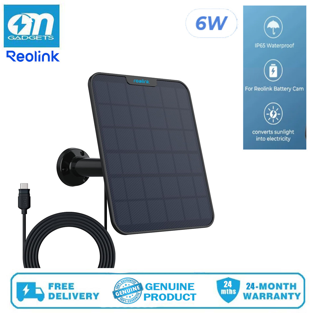 Reolink 6W Solar Panel Black, Non-Stop Solar Power Supply for All ...