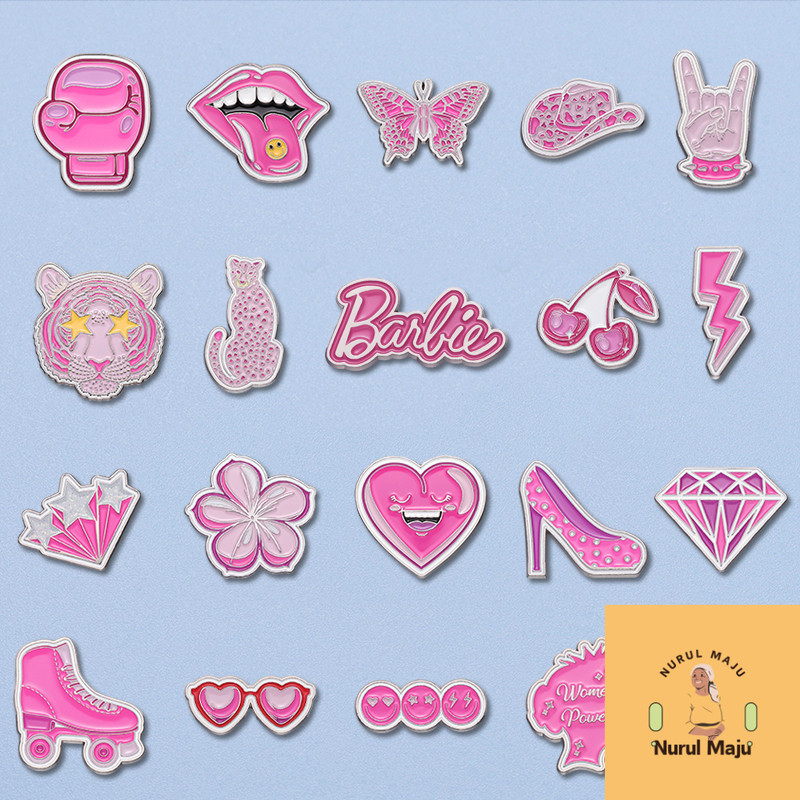 XHjewelryAdd Cartoon Pink Barbie Enamel Pins Women Power Brooches ...