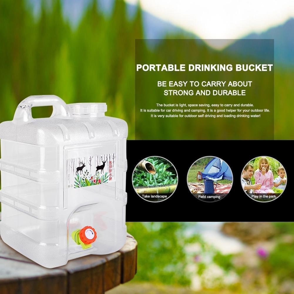 Outdoor Portable Water Container with Faucet for Camping Hiking Picnic ...