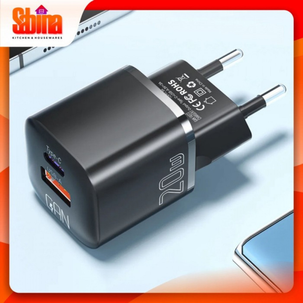 Usb Charger Head Adapter Type C And A Dual Port Fast Charging 20W ...