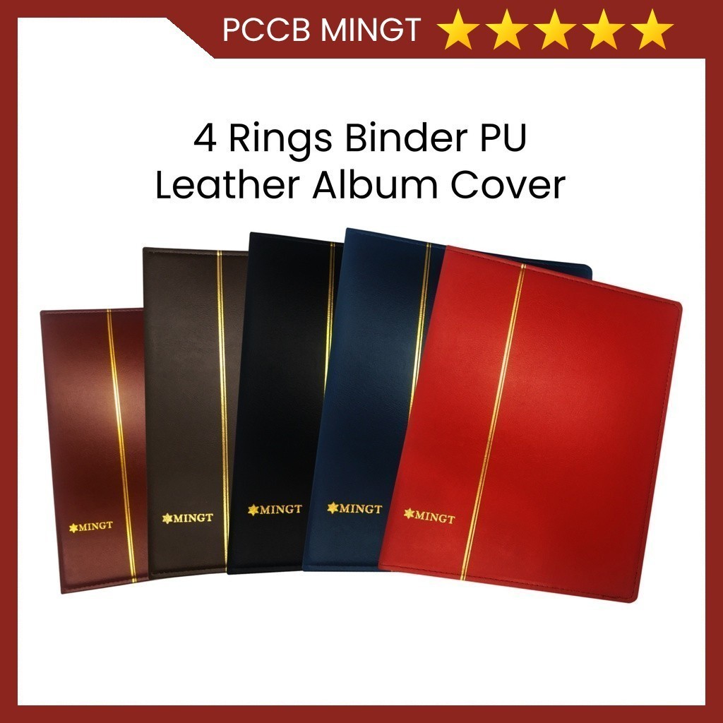 PCCB MINGT 4 Rings Binder PU Leather Album Cover For Banknote Stamp ...