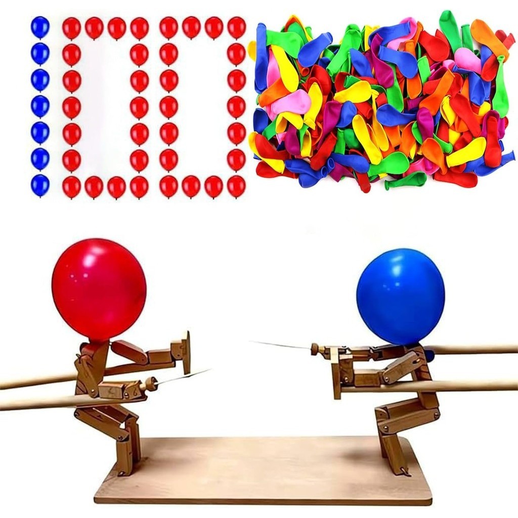 Balloon Bamboo Man Battle, Handmade Wooden Fencing Puppets, Whack a ...