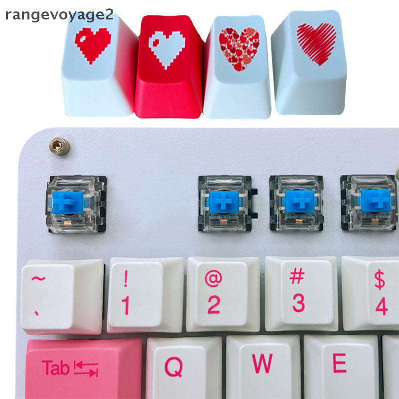 [rangevoyage2] 4 PCS Red Pixel Heart Keycaps Set Of Esc Enter WASD ...