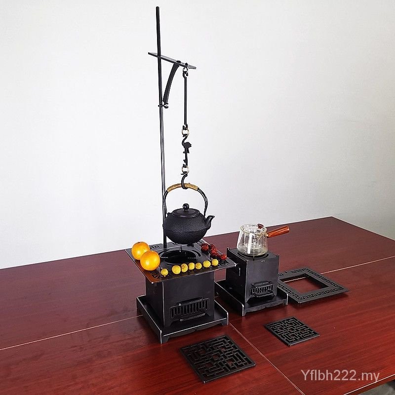 Kompor arang retro kuno memasak periuk teh ketuhar masak air jenis ...