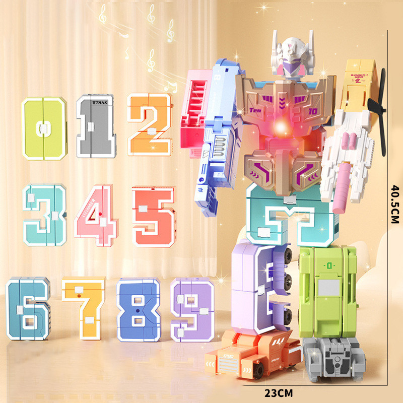 10 in1 Number luminescence Deformation Robot Toys Assemble Building ...