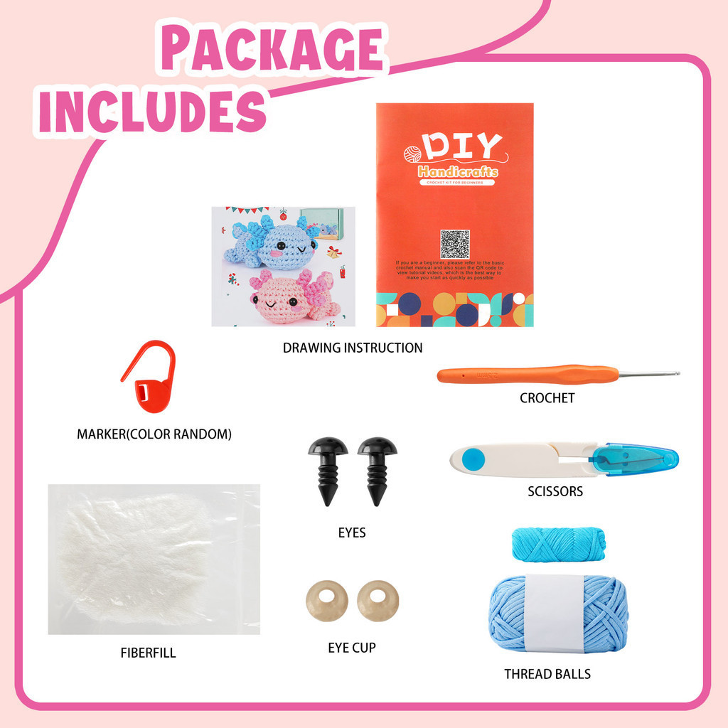 30MODLE Crochet Kit with Yarn Knitting Crochet Hook for Beginners With ...