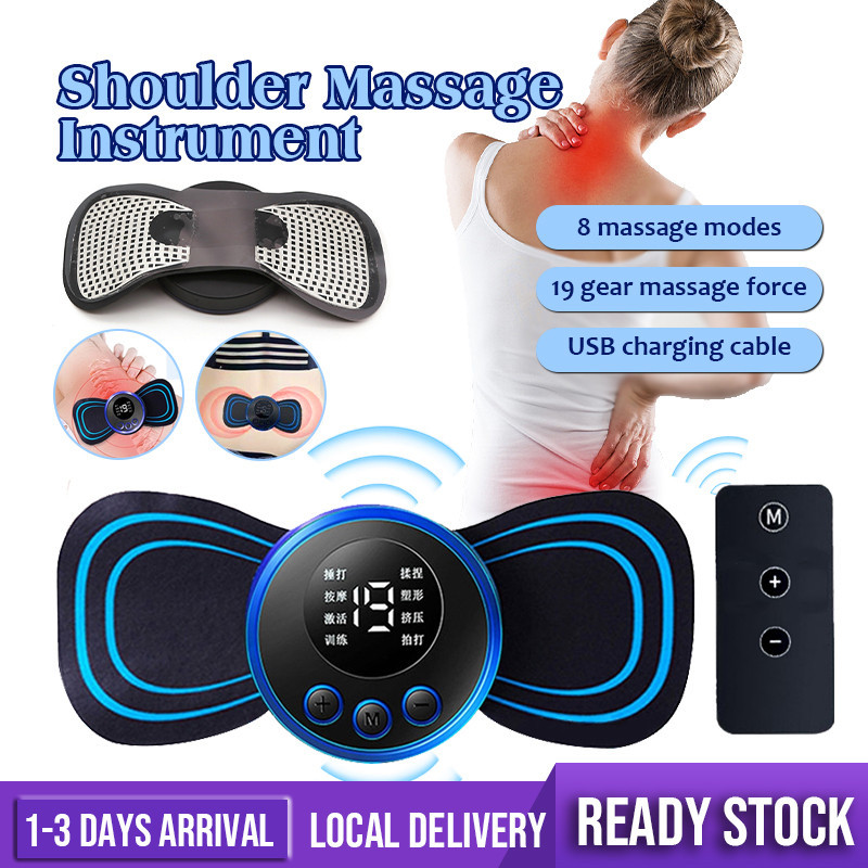 EMS Cervical Massage Stickers USB Rechargeable Stimulator Neck Hump ...