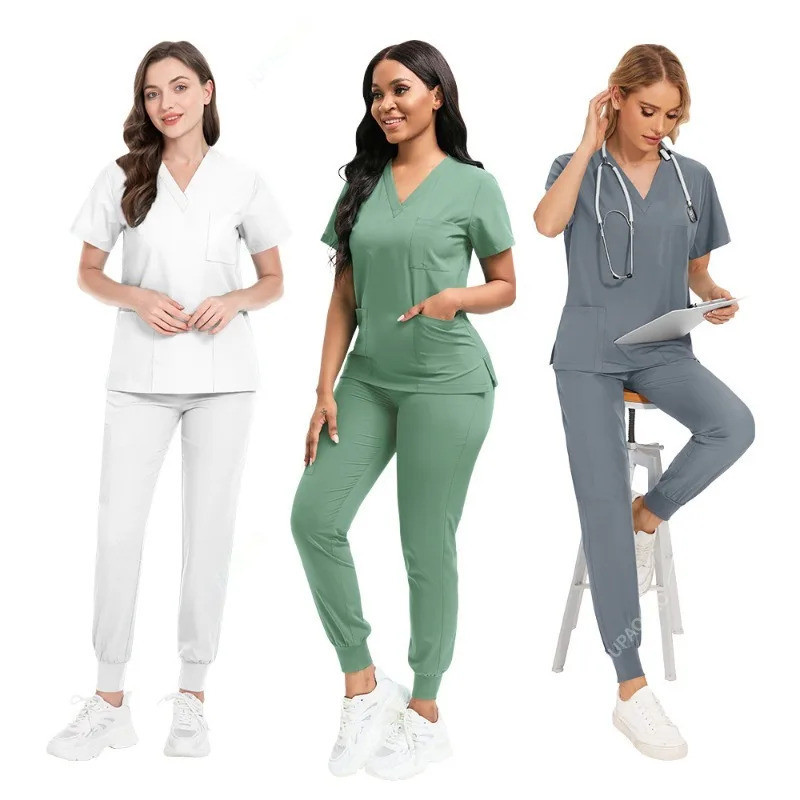 Surgical Uniforms Woman Scrub Set Medical Nurse Beauty Salon Workwear ...