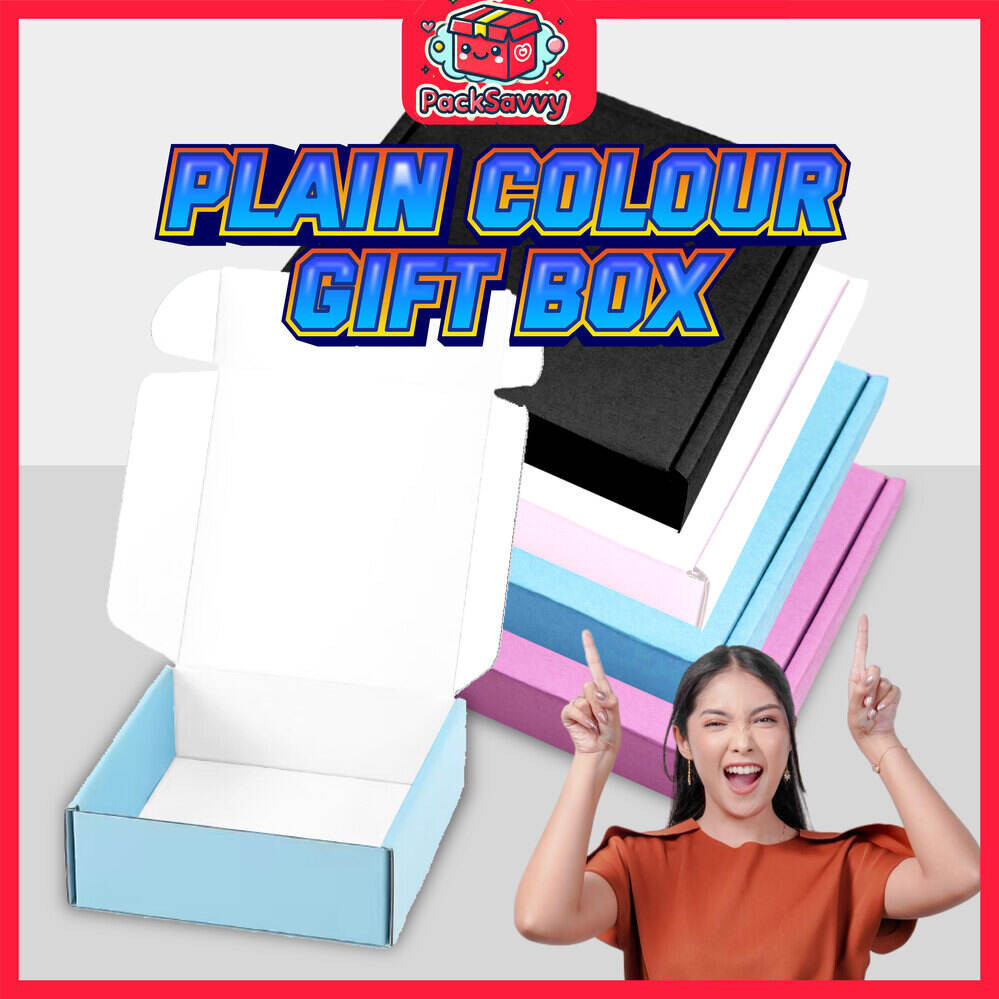 PSAVVY Plain Colour Gift Box Premium Thick Pizza Box Craft Paper Box ...