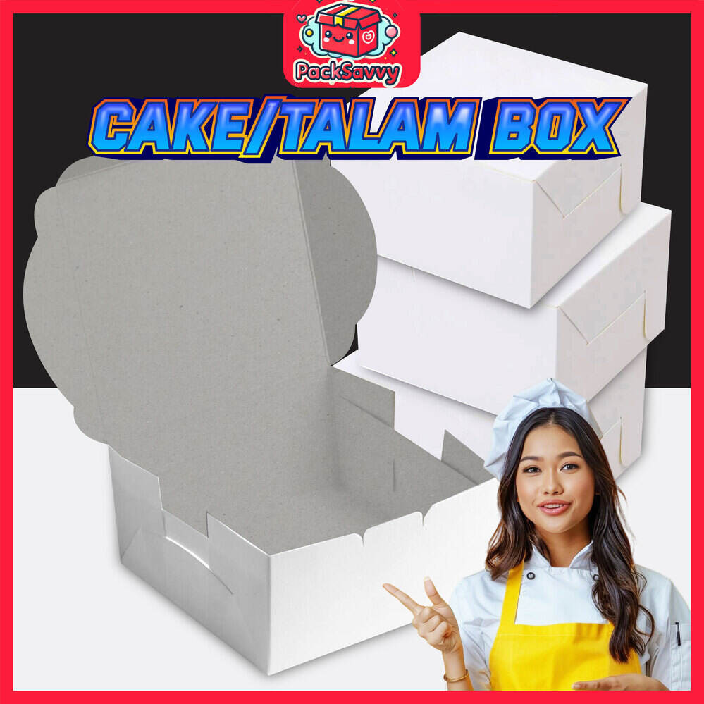 PSAVVY Cake Box Talam Box EXTRA THICK Pizza Box Kotak Kuih Talam Kotak ...