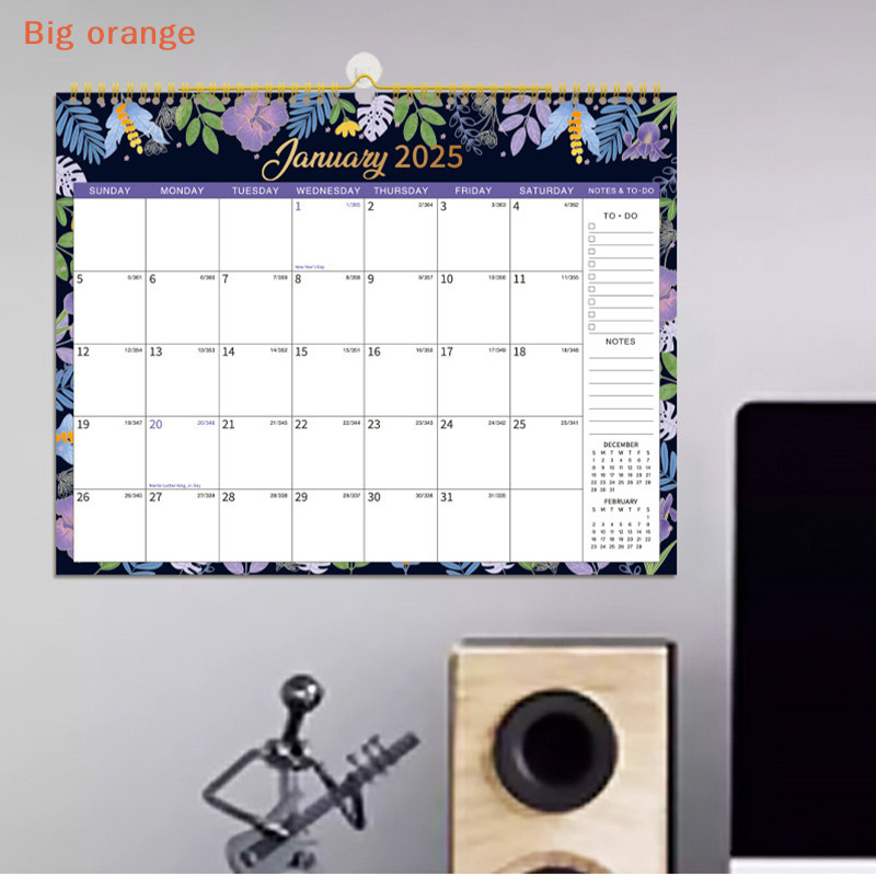 [Big orange] Calendar 2025 Wall Monthly Calendar Jan To Dec 2025 Annual ...